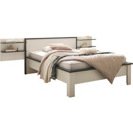 Bettanlage Home Affaire, B:280cm H:93cm T:213cm, weiß, Schlafzimmermöbel-Sets, "SHERWOOD", Liegefläche Bett 140x200cm, Wandpaneel mit jeweils 2