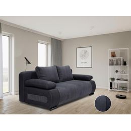 Schlafsofa Collection AB, B:200cm H:85cm T:98cm, grau, 100%Polyester, Kinderzimmer, Sofas, "Moritz", mit Bettfunktion und Bettkasten, komfortabler
