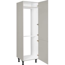 K&uuml;hlmodul Nobilia, B:60cm H:216,6cm T:58,3cm, grau, Schr&auml;nke, ""Cascada", f&uuml;r ein K&uuml;hl- und Gefrierschrank, Ausrichtung w&auml;hlbar", vormontiert,