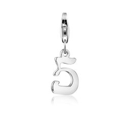 NENALINA Damen Charm-Einh&auml;nger "Anh&auml;nger Zahl 1 Geburtstag Gl&uuml;ck 925 Silber", ohne Stein, silber, Silber 925 (Sterlingsilber), Charms