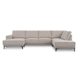 Wohnlandschaft OTTO HOME, B:345cm H:85cm T:210cm, beige, 92%PES 8%NY, Sofas, "OLAND Cord U-Form, XXL, B: 345 cm, Skandi-Design", U-Form, 345 cm,