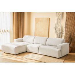 Ecksofa Home Affaire, B:301cm H:75cm T:163cm, beige, 90% PES, 10% Nylon, Wohnzimmer, Sofas, "Linkka, Breite 301 cm", L-Form, in einem weichen