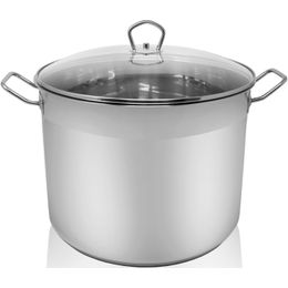 Kr&uuml;ger KR&Uuml;GER Kochtopf, 20 l + &Oslash; 33cm + H&ouml;he 25cm, silber, T&ouml;pfe, f&uuml;r Induktions-Kochfelder geeignet