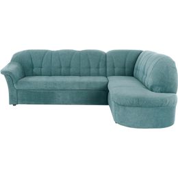 Ecksofa DOMO collection, B:246cm H:82cm T:180cm, blau, 95% Polyester, 5% Nylon, Wohnzimmer, Sofas, "Pegnitz, zeitlose und elegante Rückensteppung,