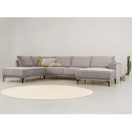 Wohnlandschaft OTTO HOME, B:345cm H:85cm T:210cm, grau, 100% Polyester, Sofas, "XXL Sofa Oland, Struktur, Flachgewebe, Luxus-Microfaser, Boucle",