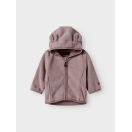 name it Mädchen Kapuzenfleecejacke "NBNMEEKO FLEECE JACKET MELANGE", rosa, Gr. 80, unifarben, Web, Obermaterial: 100% Polyester, Jacken