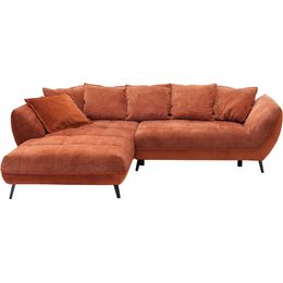 Ecksofa, B:282cm H:91cm T:187cm, braun, exxpo - SOFA FASHION, Wohnzimmer, Sofas, "Midway mit einfacher Easy-Lift-Bettfunktion, bodenfrei und modern",
