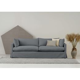 3-Sitzer OTTO HOME, B:244cm H:85cm T:104cm, grau, 100% polyester, Sofas, "Joucas, Hussensofa, Breite 244 cm", extra tiefe Sitzfl&auml;che, mit