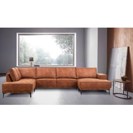 Wohnlandschaft OTTO HOME, B:345cm H:85cm T:210cm, braun, Struktur weich (100% Polyester);Luxus-Microfaser (100% Polyester);Webstoff (100% Polyester),