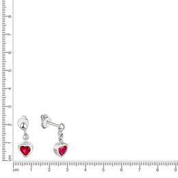 Vivance Kinder Paar Ohrstecker "925/- Sterling Silber rhodiniert synth. Rubin", one-size, Silber 925 (Sterlingsilber), wei&szlig;, Silber 925