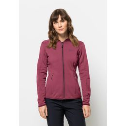Jack Wolfskin Damen Fleecejacke "BAISELBERG HOODED FZ W", rot, Gr. M, OBERSTOFF 95% POLYESTER, 5% ELASTHAN LINING 100% POLYESTER, Jacken