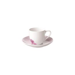 Villeroy & Boch VILLEROY & BOCH Tasse "Espressotasse mit Untertasse Rose Garden 70 ml rosa", rosa, Trinkgefäße