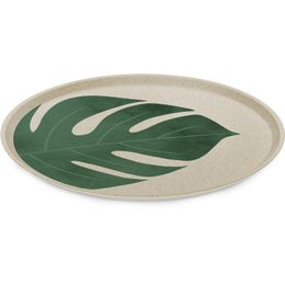 Koziol Speiseteller "CONNECT MONSTERA LEAF", 25,5cm, beige, Speiseteller, recycelbar + aus biozirkulärem, 25,5 cm