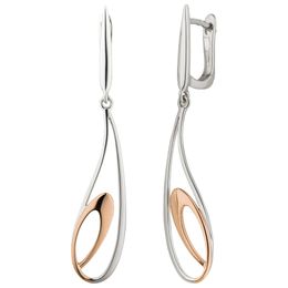 Jobo Damen Paar Ohrh&auml;nger "Ohrringe Wei&szlig;goldohrringe Tropfen 38 mm lang", Wei&szlig;gold 585wei&szlig;gold 585, Wei&szlig;gold 585, Ohrringe