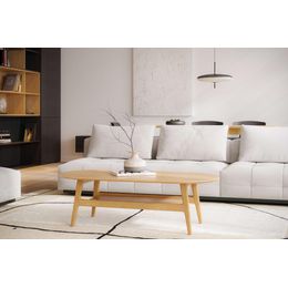 Couchtisch WOODMAN, B:130cm H:39cm T:60cm, beige, Wohnzimmer, Tische, "Curved", Scandi Design, Breite 130 cm, FSC-zertifiziert