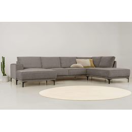 Wohnlandschaft OTTO HOME, B:345cm H:85cm T:210cm, beige, 100% Polyester, Sofas, "XXL Sofa Oland, Struktur, Flachgewebe, Luxus-Microfaser, Boucle",