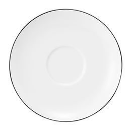Seltmann Weiden Untertasse "Lido Black Line", 16cm, schwarz-wei&szlig;, Speiseteller, Milchkaffeeuntertasse 16 cm