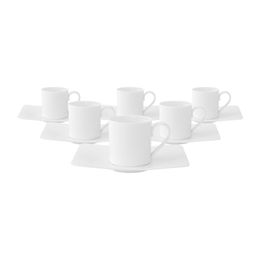 Villeroy & Boch VILLEROY & BOCH Tasse "Espressotassen mit Untertassen Modern Grace 60 ml 6er Set wei&szlig;", wei&szlig;, Trinkgef&auml;&szlig;e