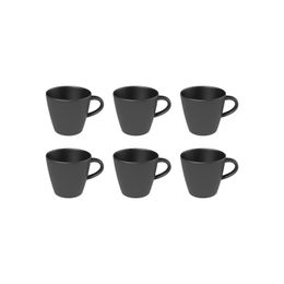 Villeroy & Boch VILLEROY & BOCH Tasse "Kaffeetasse Manufacture Rock 150 ml 6er Set schwarz", 6 tlg., schwarz, Trinkgefäße
