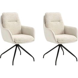 Esszimmerstuhl Home Affaire, H:92cm T:59cm, beige, Metall, St&uuml;hle, "Barcelona", verschiedene Gestelle in Holz oder Metall
