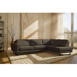 Ecksofa Home Affaire, B:290cm H:85cm T:217cmbraun, 100% Polyester, Wohnzimmer, Sofas, "Pinto, 290 cm, Cord, Chenille, Lederoptik, Ottomane links /