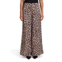 Vera Mont Damen Marlene-Hose "Damen Marlene-Hose mit Leoprint", braun, Gr. 40, Satin, Obermaterial: 100% Polyester., Hosen, Material