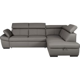 Ecksofa, B:268cm H:77cm T:204cm, grau, exxpo - SOFA FASHION, NaturLeder;Primabelle-Microfaser (100% Polyester);Luxus-Kunstleder, Wohnzimmer, Sofas,