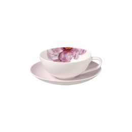 Villeroy & Boch VILLEROY & BOCH Tasse "Teetasse mit Untertasse Rose Garden 110 ml rosa", rosa, Trinkgefäße