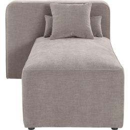 Ottomane Home Affaire, B:100cm H:76,5cm T:153cm, grau, 100% Polyester, Sofas, "Sundstrup", Modulserie, individuelle Zusammenstellung