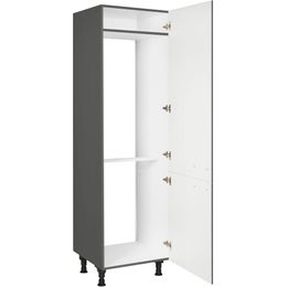 K&uuml;hlmodul Nobilia, B:60cm H:216,6cm T:58,3cm, grau, Schr&auml;nke, ""Flash", f&uuml;r ein K&uuml;hl- und Gefrierschrank, Ausrichtung w&auml;hlbar", vormontiert,