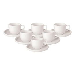 Villeroy & Boch VILLEROY & BOCH Tasse "Espressotassen mit Untertassen Afina 50 ml 6er Set wei&szlig;", wei&szlig;, Trinkgef&auml;&szlig;e