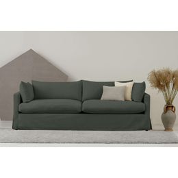 3-Sitzer OTTO HOME, B:244cm H:85cm T:104cm, gr&uuml;n, 100% polyester, Sofas, "Joucas, Hussensofa, Breite 244 cm", extra tiefe Sitzfl&auml;che, mit