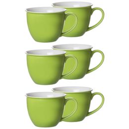 Ritzenhoff & Breker Tasse "Jumbotassen Doppio 350 ml 6er Set", grün, RITZENHOFF & BREKER, Trinkgefäße