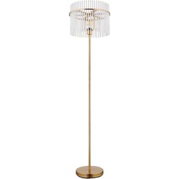 Globo LIGHTING Stehlampe "GORLEY", Ø 38cm H: 152cm, 1 Stk., gold, Wohnzimmer, Leuchten, Design Glasstäbe, Stehleuchte, Wohnzimmer, Esszimmer