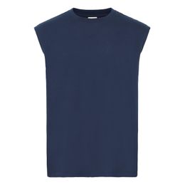 !Solid SOLID Longtop "Rundhalsshirt SDBILO", blau, Gr. L, Obermaterial: 50% Baumwolle CO. 50% Polyester PES., Tops