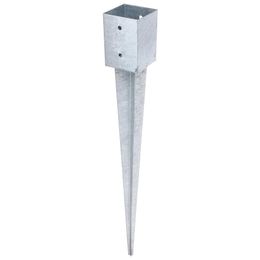 Alberts Einschlag-Bodenh&uuml;lse, &Oslash; 11mm, silber, Bodenanker, f&uuml;r Vierkantholzpfosten, 101x101 mm, Gesamtl&auml;nge 900 mm