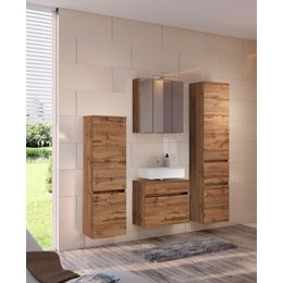 Seitenschrank Welltime, B:40cm H:180cm T:35cm, braun, Holzwerkstoff, Schr&auml;nke, "Baabe", 40 cm breit, Softclose-Funktion, viel Stauraum