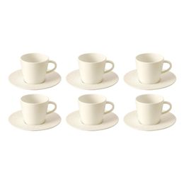 Villeroy & Boch VILLEROY & BOCH Tasse "Kaffee Set Manufacture Rock 150 ml 6er Set weiß", weiß, Trinkgefäße