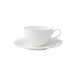 Villeroy & Boch VILLEROY & BOCH Tasse "Cappuccinotasse mit Untertasse New Cottage Basic 290 ml weiß", weiß, Trinkgefäße