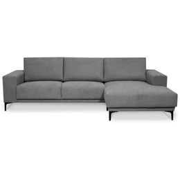 Ecksofa OTTO HOME, B:280cm H:85cm T:152cm, grau, 90% PES, 10% NY, Wohnzimmer, Sofas, "Xander, L-Form", Breite 280 cm, Soft-Touch Chenille, schwarze