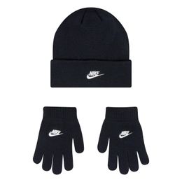 Nike Sportswear Jungen Beanie "und Handschuhe Set NAN FUTURA BEANIE/GLOVE SET", schwarz, Strick, Obermaterial: 100% Polyacryl. Obermaterial 2: 86%