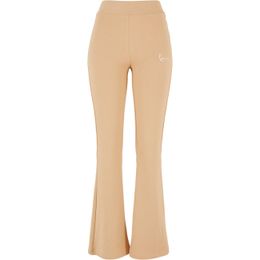 Leggings Karl Kani "Karl Kani Damen KW231-032-2 KK Small Signature Flared Leggings", Damen, Gr. XXL, US-Gr&ouml;&szlig;en, flaresand, 80% Baumwolle, 20% Polyester, unifarben, normal, Hosen Leggings
