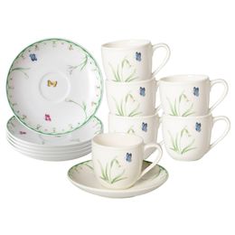 Villeroy & Boch VILLEROY & BOCH Tasse "Espressotassen mit Untertassen Colourful Spring 100 ml 6er Set bunt", bunt, Trinkgefäße