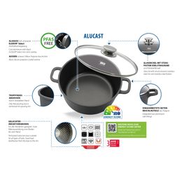 ELO Kochtopf "Alucast", 1,3 l + &Oslash; 16cm + H&ouml;he 8,8cm, schwarz, T&ouml;pfe, Induktion