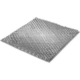 Badematte Kleine Wolke, H:24mm, grau, Polyester, Badematten, "Cory", Badteppich, modischer Farbverlauf, Hoch-Tief Effekt, waschbar