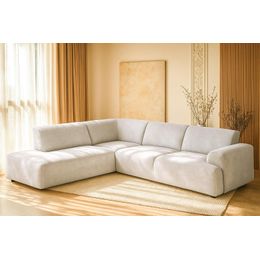 Ecksofa Home Affaire, B:282cm H:75cm T:223cm, beige, 90% PES, 10% Nylon, Wohnzimmer, Sofas, "Linkka, Breite 282 cm", L-Form, in einem weichen