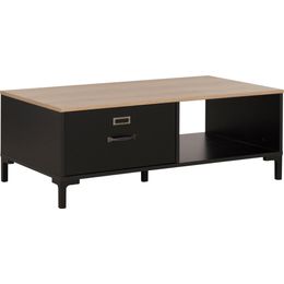 Couchtisch GAMI, B:110cm H:39,9cm T:59,6cm, schwarz, Spanplatte aus Pinus sylvestris, Wohnzimmer, Tische, "Manchester", mit einer Aufbewahrungsniesche