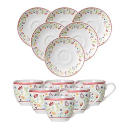 Ritzenhoff & Breker Tasse "Espressotassen mit Untertassen Shanti 80 ml 6er Set bunt", bunt, RITZENHOFF & BREKER, Trinkgefäße
