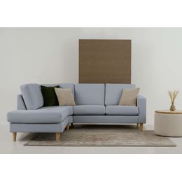 Ecksofa OTTO HOME, B:230cm H:87cm T:218cm, grau, 100% polyester, Wohnzimmer, Sofas, "Tvinno", im skandinavischen Stil, L-Form, mit Massivholzf&uuml;&szlig;en,