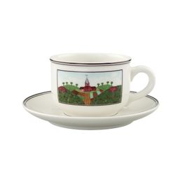 Villeroy & Boch VILLEROY & BOCH Tasse "Teetasse mit Untertasse Design Naif 250 ml bunt", bunt, Trinkgefäße